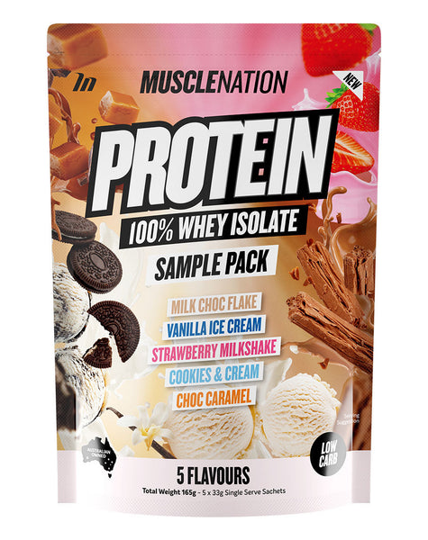 100% Whey Isolate Protein Sample Pack by Muscle Nation – Supplement ...
